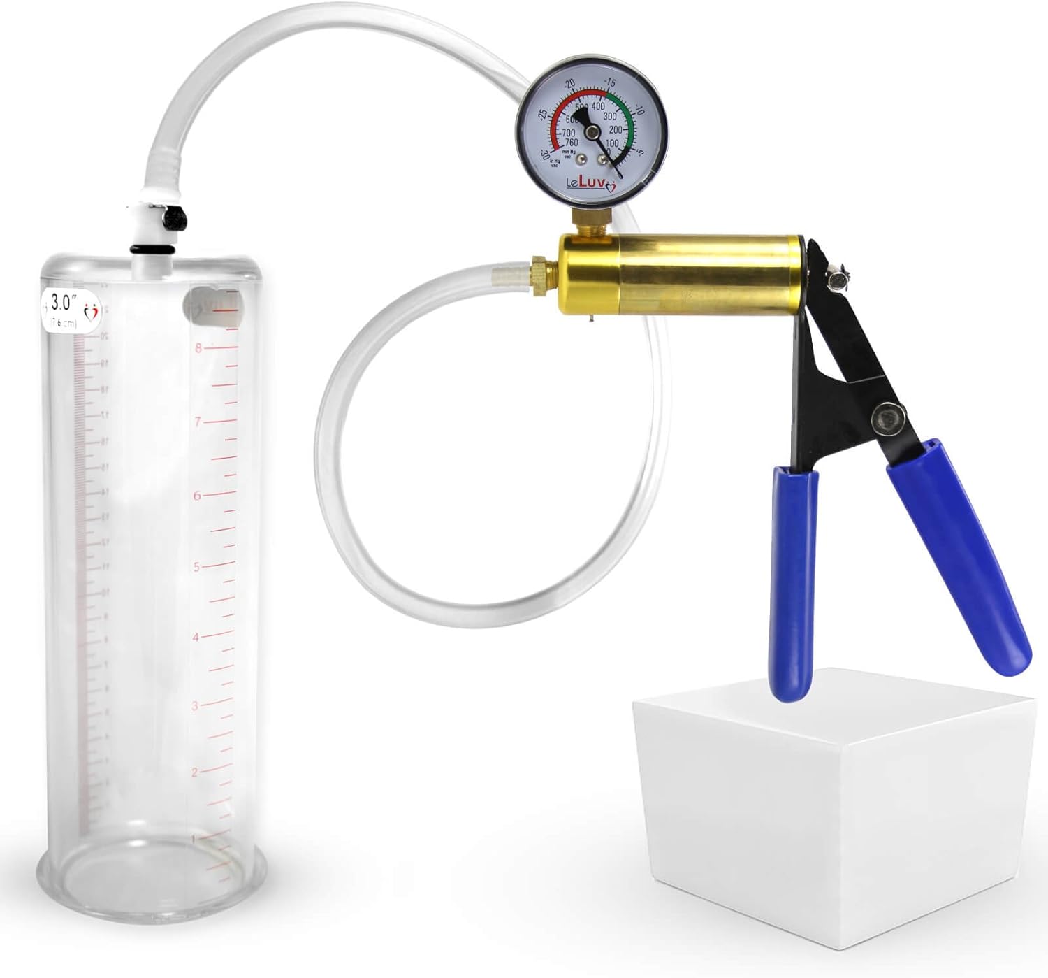 Amazon.com: LeLuv Ultima Male Enhancement Vacuum Pump Blue Handle with Vacuum Gauge 9 x 3 inch ...