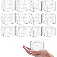 Amazon.com: 12 Pack Acrylic Box, Small Clear Plastic Square Cube Box ...