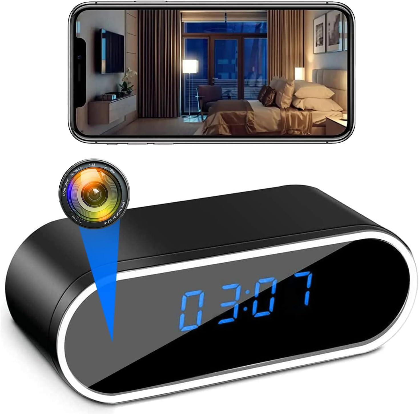 Kestanlora Hidden Camera Clock Spy Camera HD 1080P WiFi Camera with ...