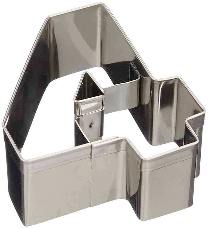 Staedter Number 4 Cookie Cutter, 6.5 cm, Stainless Steel, Silver, 30 x ...