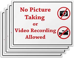 Amazon.com: No Recording Signs - 4 Pieces - Rust Free - Clear & Visible ...