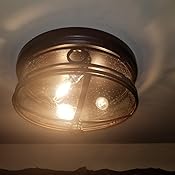 Beverly Drive Rustic Outdoor Ceiling Light Fixture Bronze 14" Flush ...