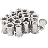 iExcell 50 Pcs 1/4-20UNC Stainless Steel 304 Flat Head UNC Rivet Nuts ...