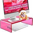 Amazon.com: NovaMode Acrylic Monitor Stand – Ergonomic Desktop ...
