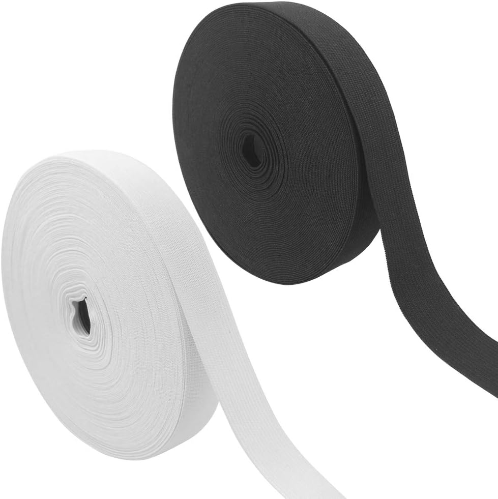 Pack of 2 Knit Elastic Spool 1 Inch Wide, SourceTon Heavy Stretch High ...