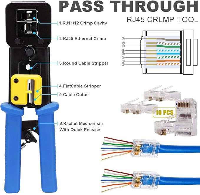 Network Connection Wire Punch Down Cutter Stripper For RJ45 Cat5 Cable ...