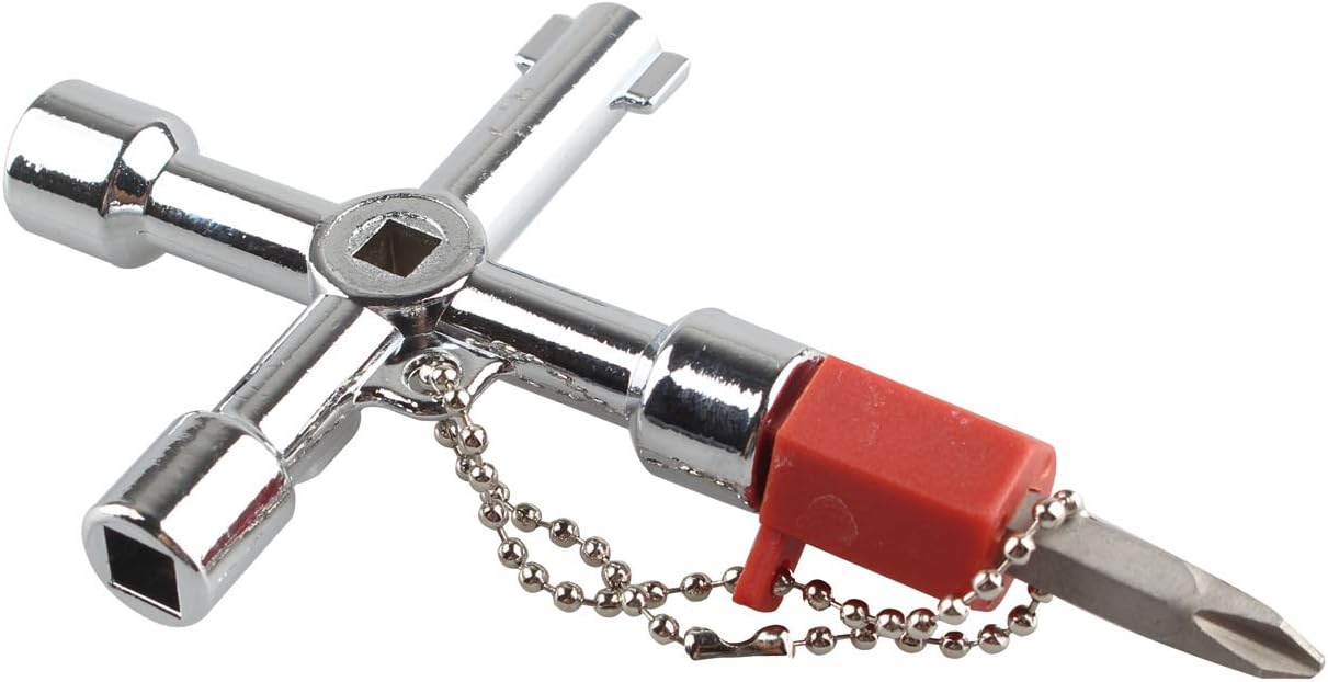 HALJIA 5 in 1 Universal Triangle Utility Key Screen Door Key Cross ...