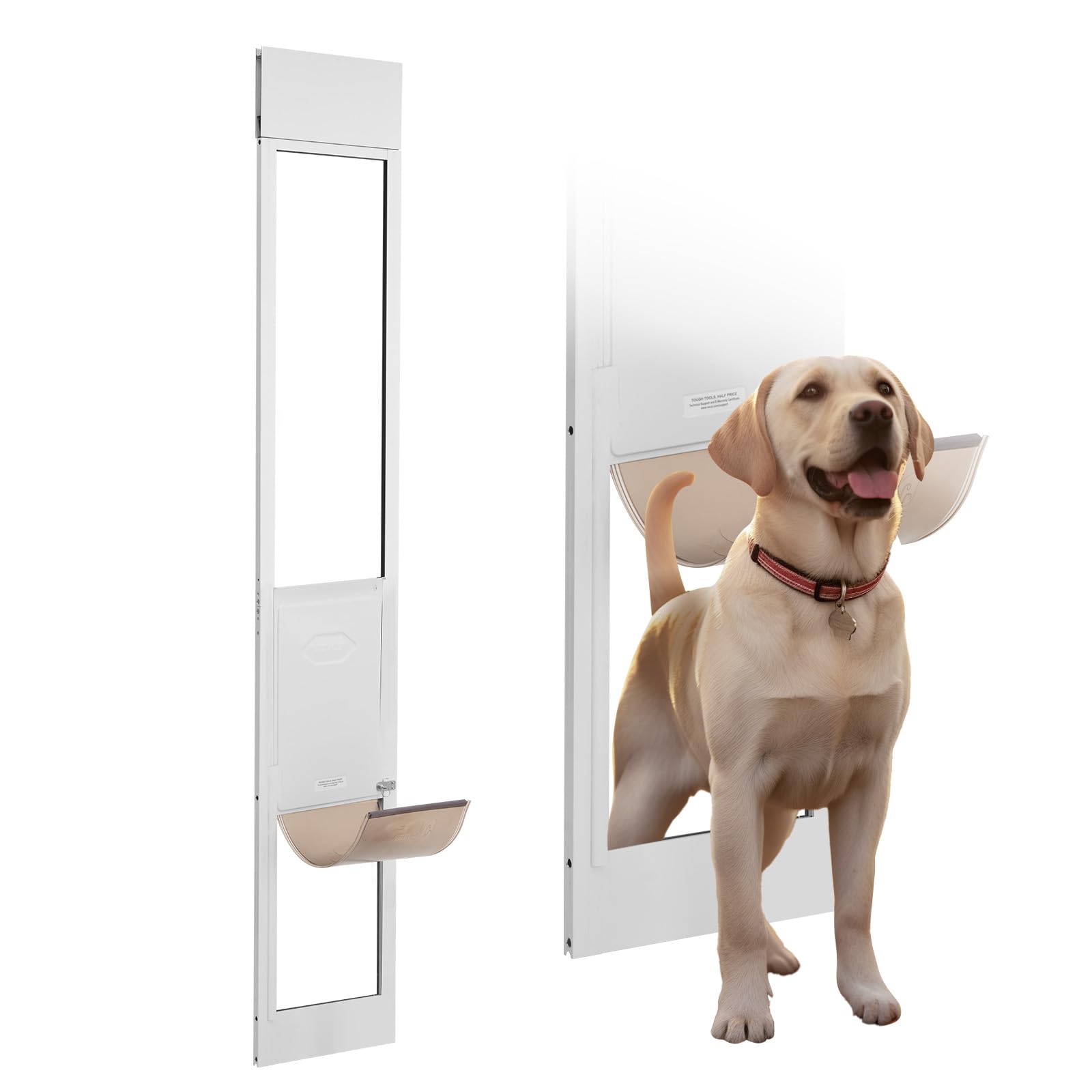 VEVOR Dog Door for Sliding Glass Door, 75 7/8"-80 11/16" Adjustable ...