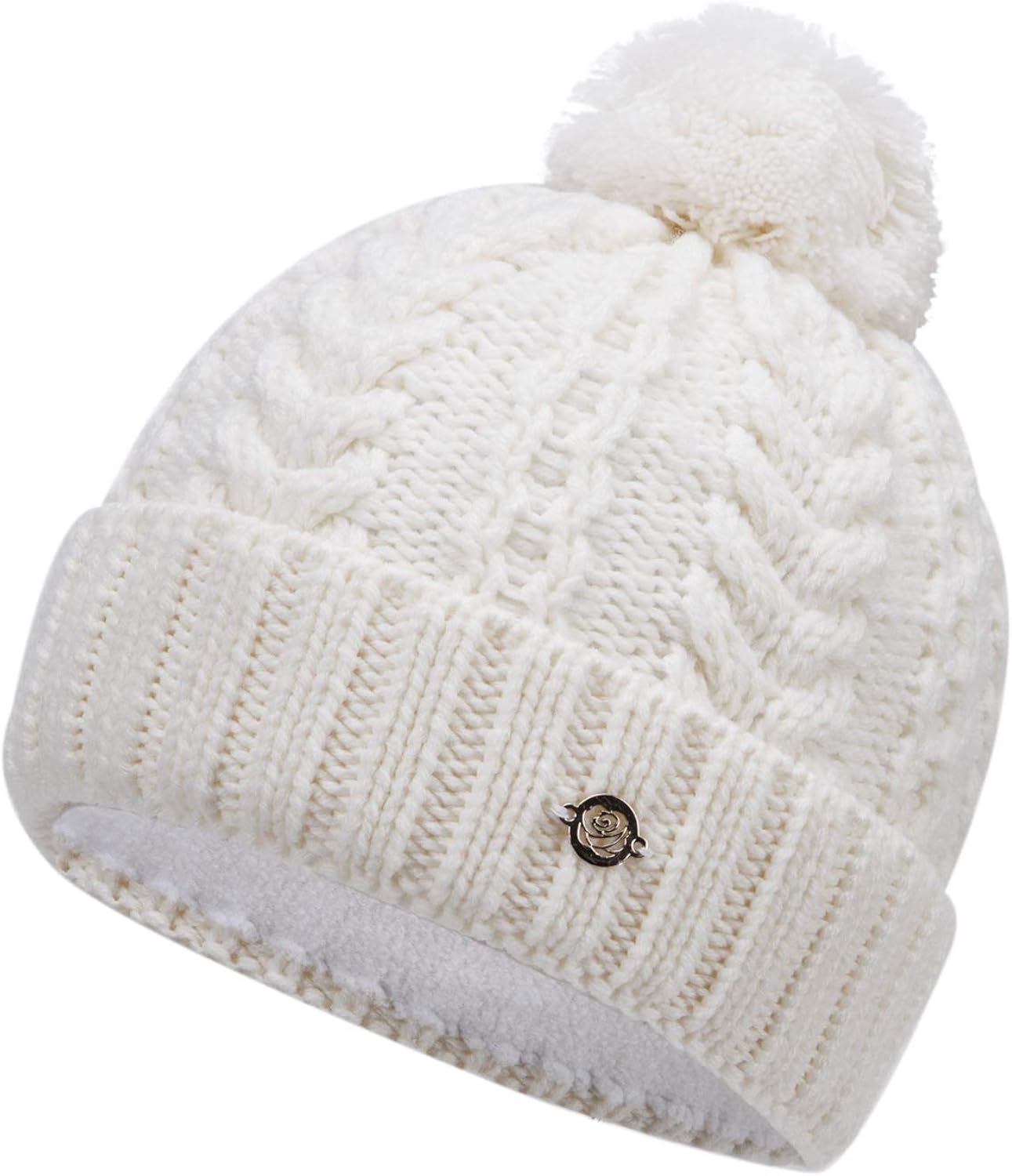 Marhatter Gorro de invierno para niña, diseño de rosas, de punto ...