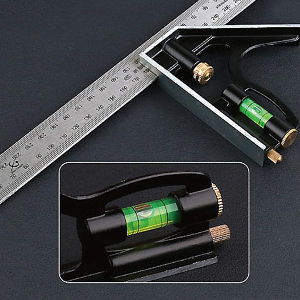Lorsoul 300mm/600mm Adjustable Combination Square Angle Ruler 45/90 ...