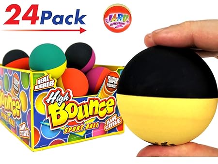 Amazon.com: JA-RU Bouncing Super Mega Powerful Bounce Ball (Pack of 24 with Display Box) Plus 1 ...