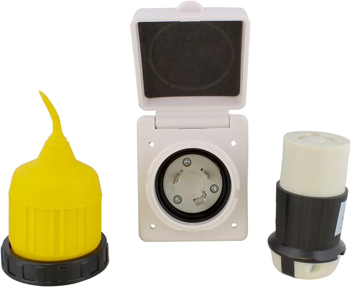 Amazon.com: Abn Outdoor Marine Electrical Power Male Inlet Socket Box ...