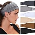 Amazon.com: DRESHOW Yoga Sports Headbands for Women Elastic Non-Slip ...