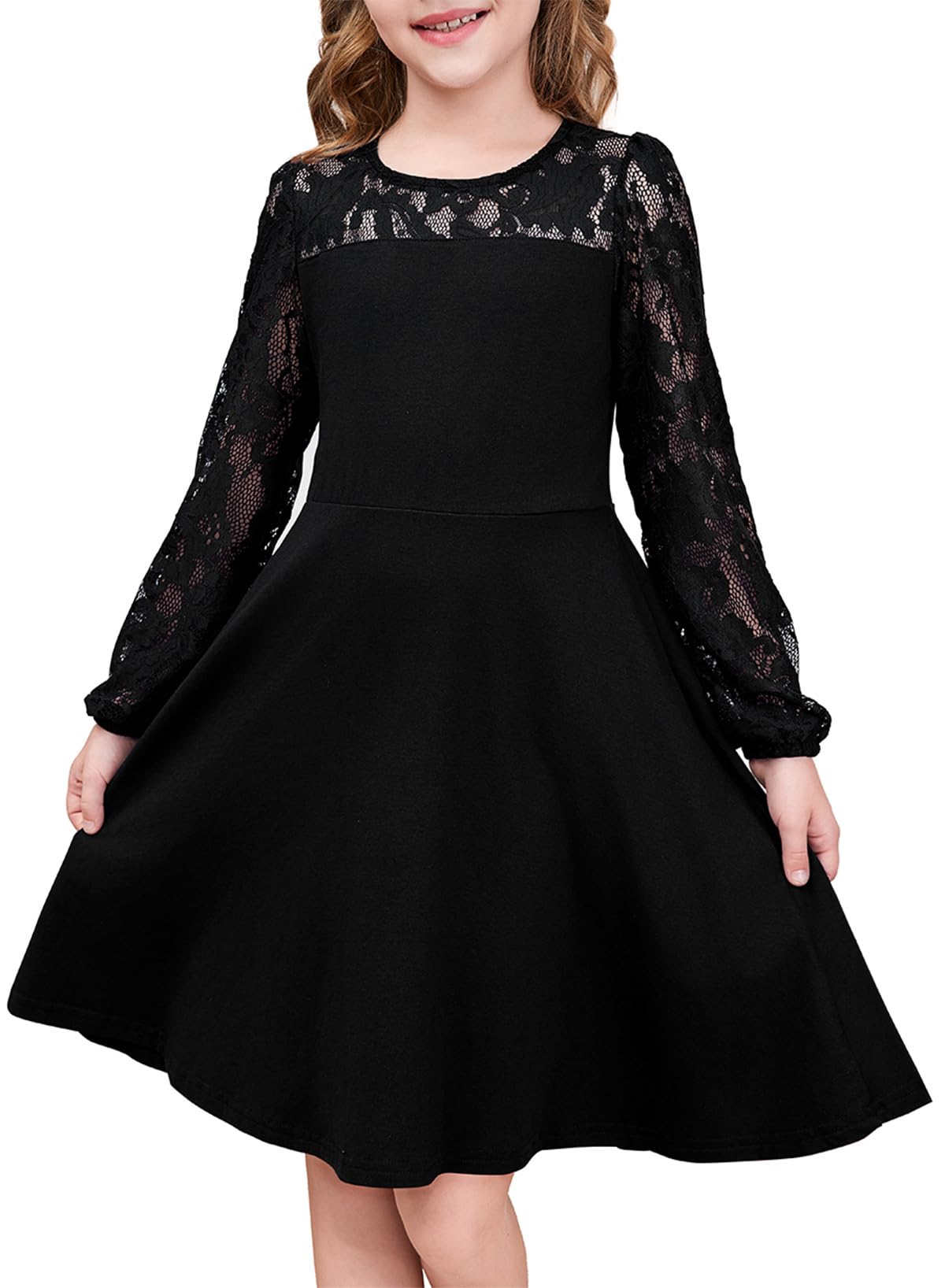 blibean Teen Girls Fall Formal Dress Big Kids Long Sleeve Party Dresses ...