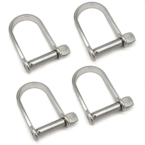 JY-MARINE Stainless Steel 316 Stamped Shackle Anchor Wide D Shackle ...