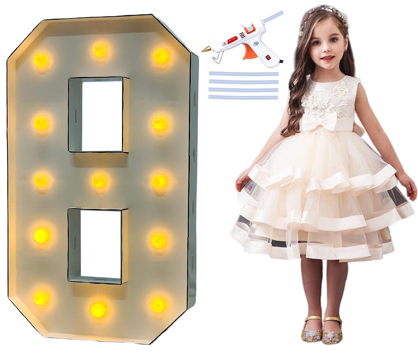 LANGXUN 40inch White Large Led Light Up Number 3 for 3rd 30th Birthday ...