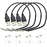 Amazon.com: ELNONE 5pcs USB C Type-C Male Plug Cable 10inch 25cm 5V 3A 22AWG 2 Wires Power ...