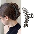 Amazon.com : BELSITA Fish Bone Hair Clip, 1PCS Large Metal Black Non ...