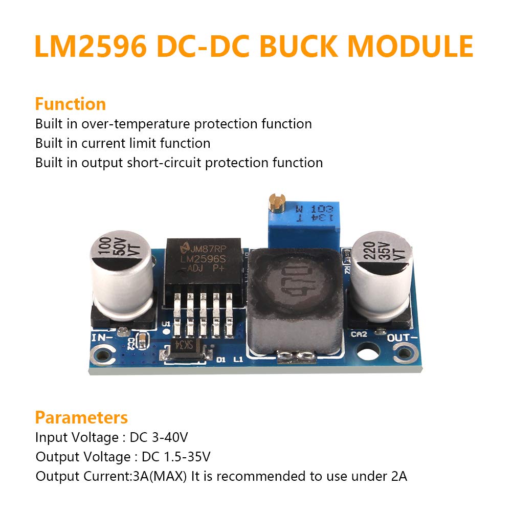 Mua Dorhea 7PCS LM2596 DC to DC Buck Converter Voltage Regulator 3.0 ...