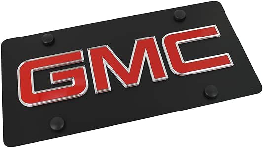 Amazon.com: GMC License Plate on Black Steel: Automotive