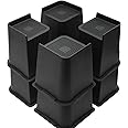Amazon.com: MYMULIKE Bed Risers 4 inch,6 inch, 8 inch, Oversized ...