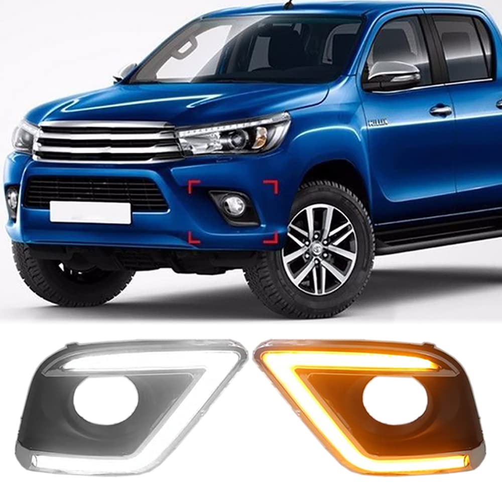 Mua Dreamseek LED DRL Front Driving Fog Lamp Bezel for Toyota Hilux Revo 2015 2016 Daytime ...