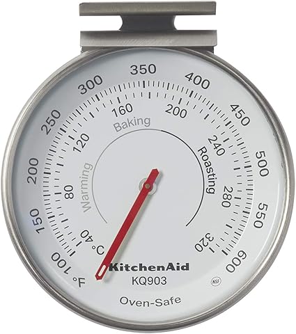 Amazon.com: KitchenAid 3-in Dial Oven Thermometer, TEMPERATURE RANGE ...