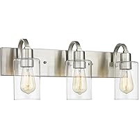 Bestier Modern Brushed Nickel 3-Light Bath Bathroom Vanity Wall Mounted ...