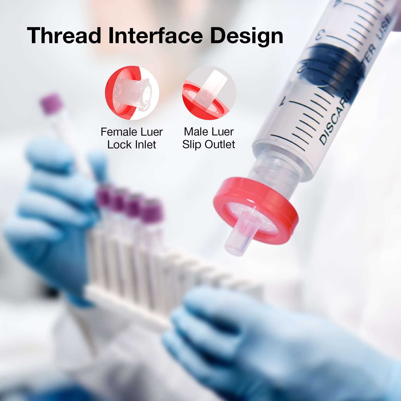 Mua Syringe Filter PTFE Hydrophobic Membrane 100 PCS, 0.22um Pore Size ...