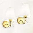 MESUZ Antique Brass Wall Sconces Set of Two, Bow Sconces Decor Gold ...