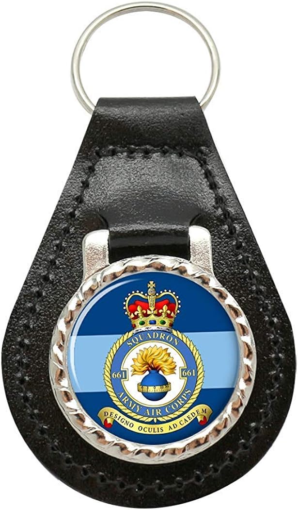 661 Squadron AAC, British Army Leather Key Fob: Amazon.co.uk: Clothing