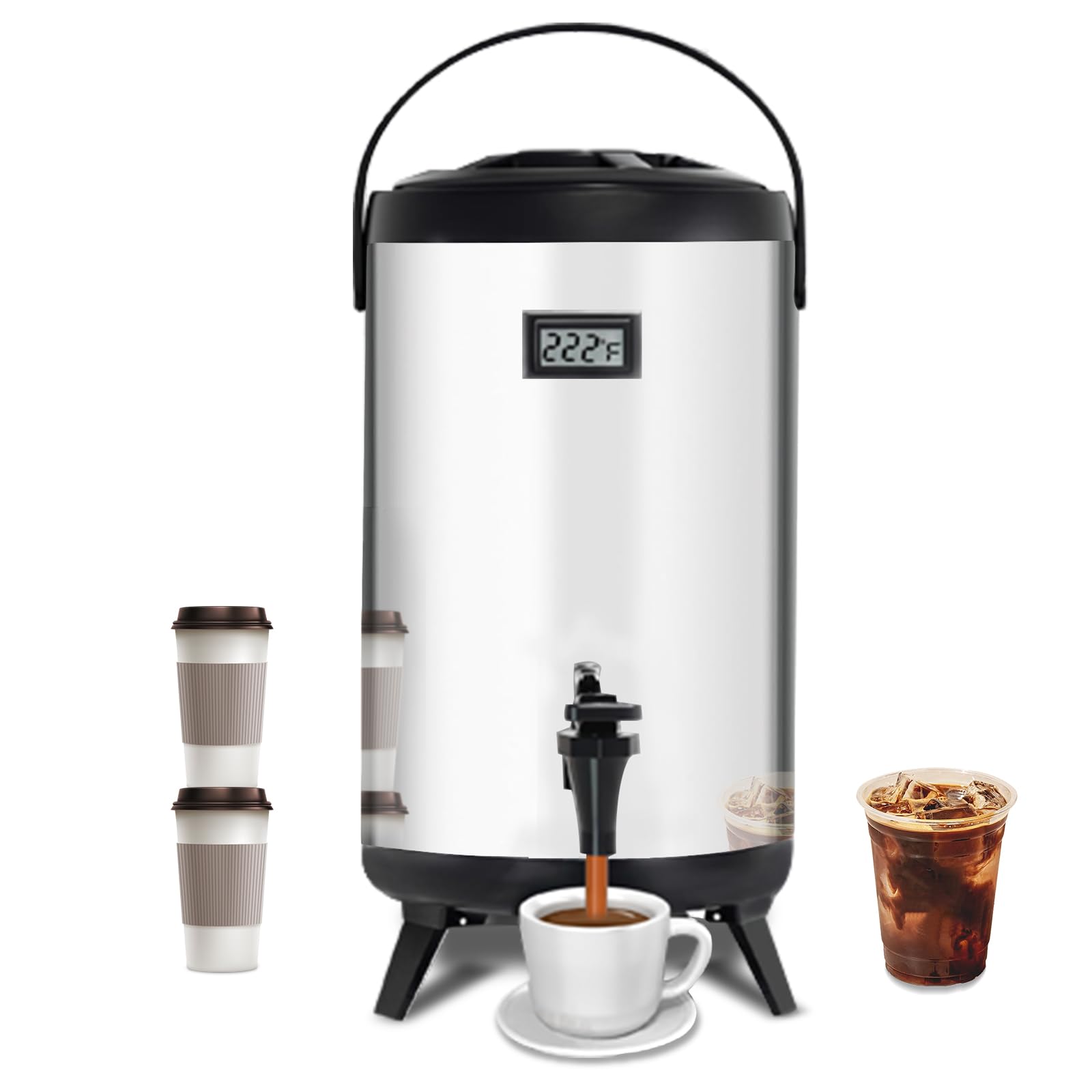Insulated Beverage Dispenser,12L/3.2Gal Coffee Dispenser,Tea Dispenser ...