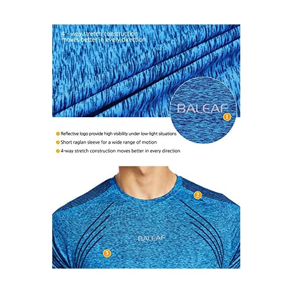 BALEAF Men's Quick Dry Short Sleeve T-Shirt Sun Protection Running ...