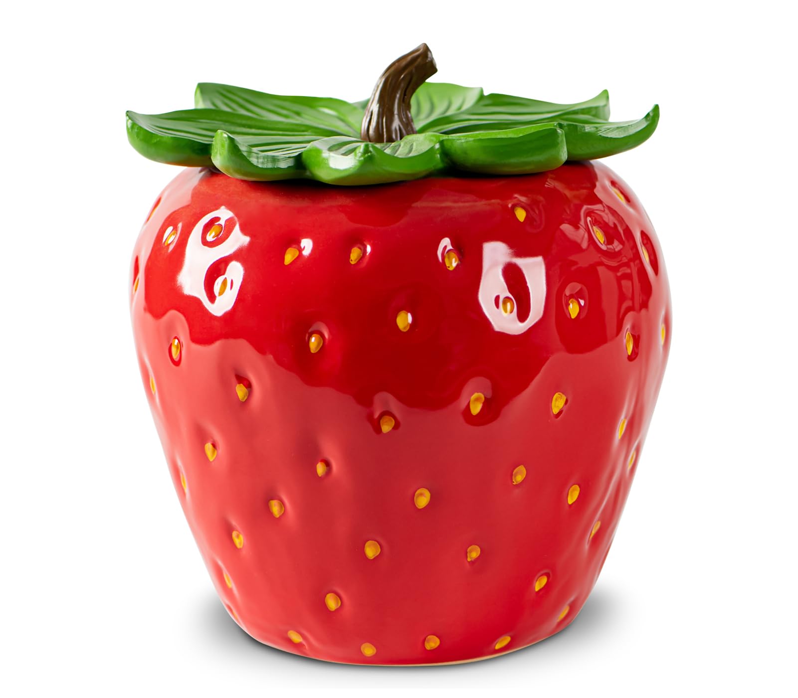 dgudgu Strawberry Candy Jar With Lid Red Candy Container Ceramic Candy ...