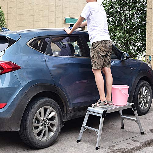 LEADALLWAY Work Platform Folding Ladders Stool with Non-Slip Mat ...