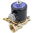 Amazon.com: Baomain 3/4 inch Brass Electric Solenoid Valve Water Air N/C Valve AC 220V 2W-200-20 ...