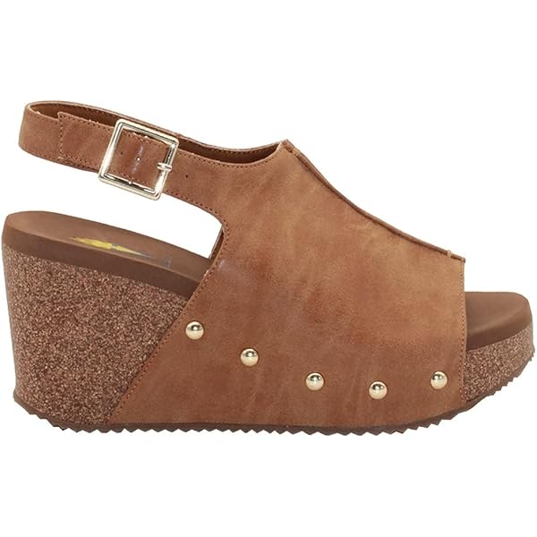 VOLATILE Women's Biloxi Vegan Leather Strappy Wedge Sandal, Rose Gold, 8