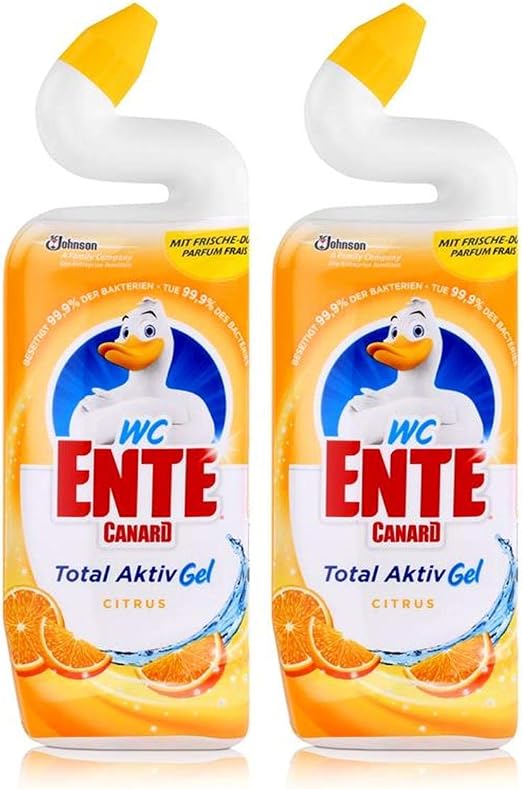 WC Ente Total Aktiv Gel Citrus 750ml - Flüssiger WC Reiniger (2er Pack ...