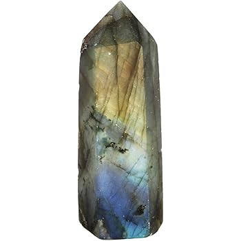 Amazon.com: SUNYIK Labradorite Crystal Self Standing 6 Facet Single ...
