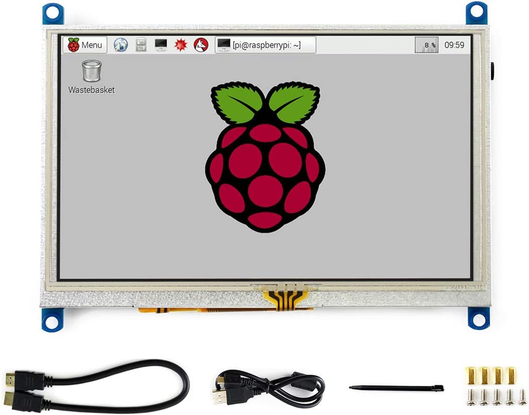 Waveshare 5 inch Display for Raspberry Pi 4 Resistive Touchscreen HDMI ...