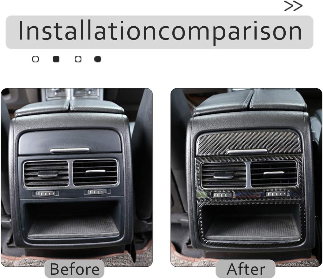 For VW Touareg 11-18 Soft Carbon Fiber Console Rear Air Vent Outlet ...
