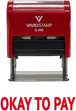 Amazon.com : Okay to Pay Self Inking Rubber Stamp (Red Ink) - Medium ...