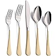 Amazon.com | Moxinox 20-Piece Cream Color Silverware Set, 18/0 ...
