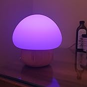 Neeny Baby Night Light w 16 Colors Remote Control Mushroom LED Wooden ...