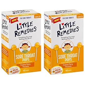 Amazon.com : Little Remedies Sore Throat Pops made with Real Honey | 10 ...