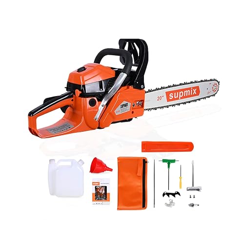 Supmix Gas Chainsaw 62CC Power Chain Saw 20 Inch Guide Board Chain saws ...