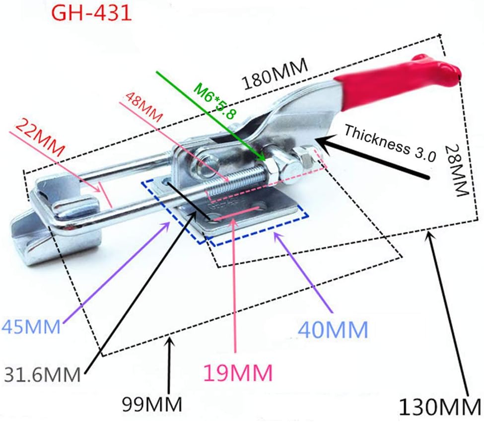 MINGZE 3pcs Toggle Clamp GH-431, Fast Clamp Quick Hand Tool 320kg ...