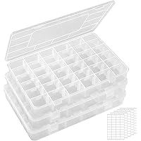 DUOFIRE Plastic Organizer Container Storage Box Adjustable Divider Removable Grid Compartment ...