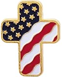 Amazon.com: US Flag Store Christian Cross Special Design Pin with USA ...