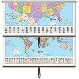 Amazon.com : U.S./World Primary Wall Map Combo Roller (Primary ...